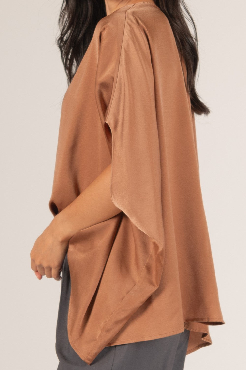 Front Tuck Stain Blouse | Bronze Comfortable Stylish Top | Tres Chic ...