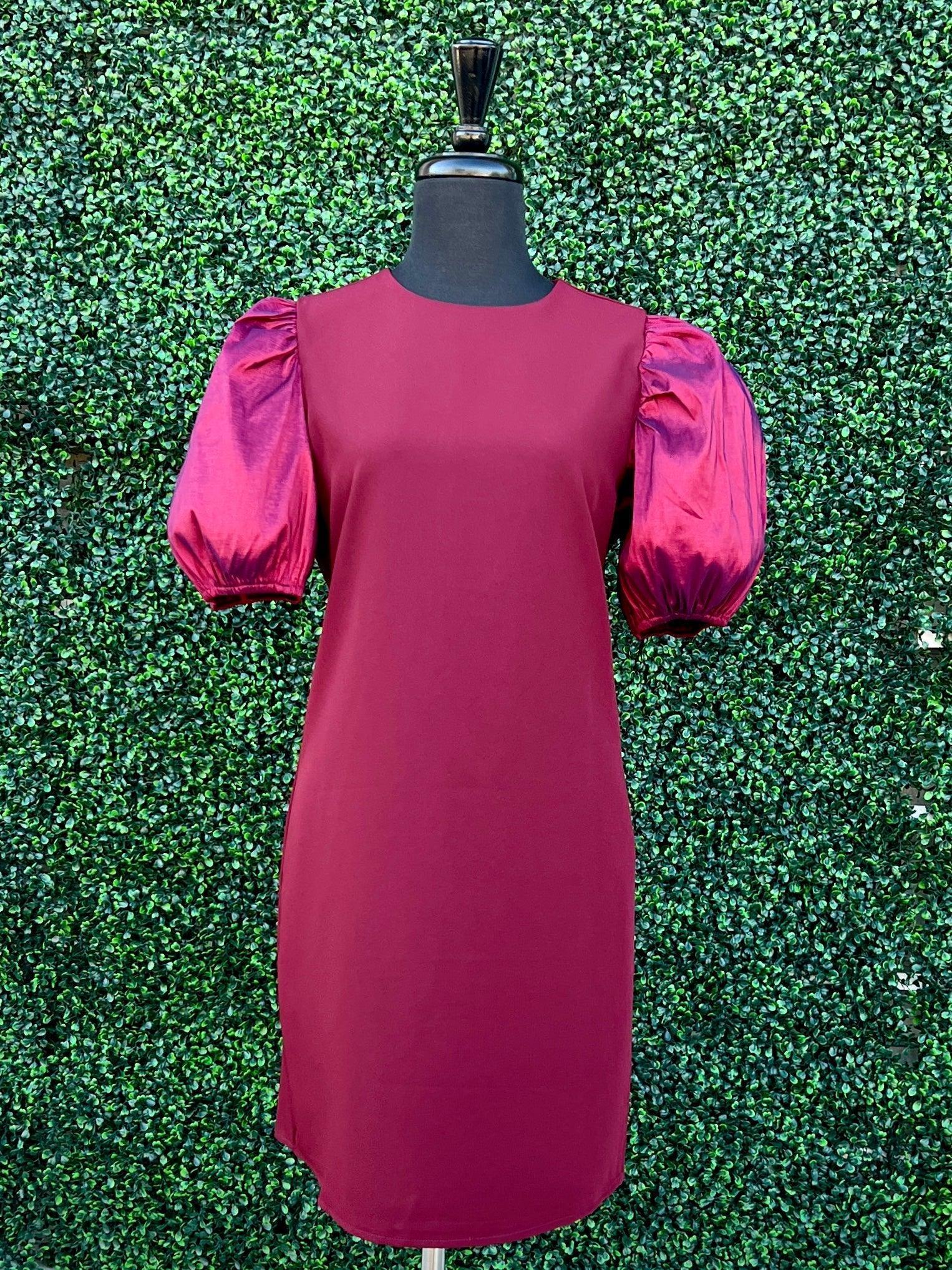 Poinsettia Puff Dress | Dress Boutique Houston – Très Chic Boutique