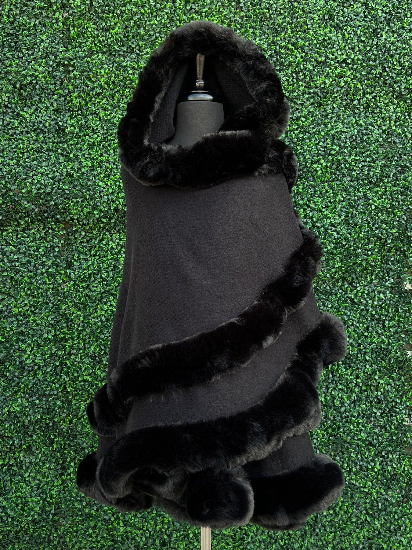 Hooded Double Faux Cape | Senior Gift Shop – Très Chic Boutique