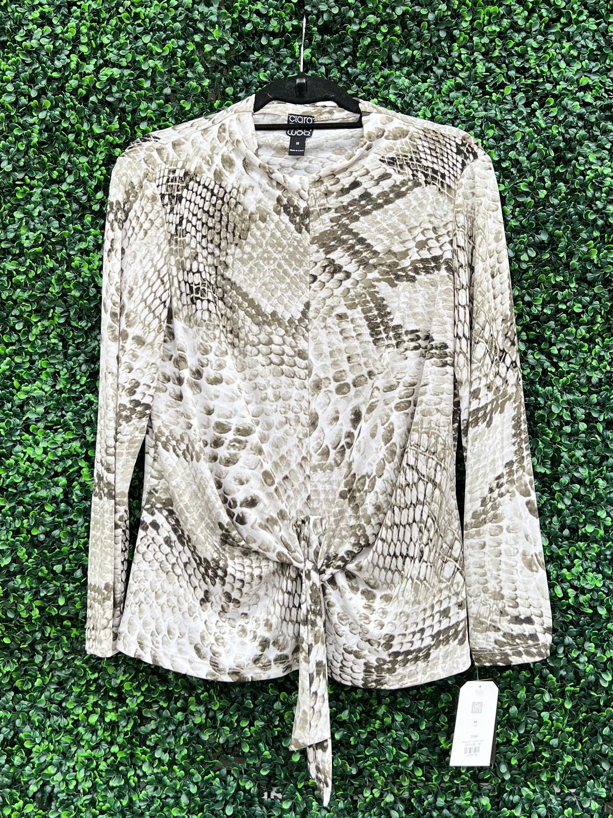 Olive Python Top – Très Chic Boutique