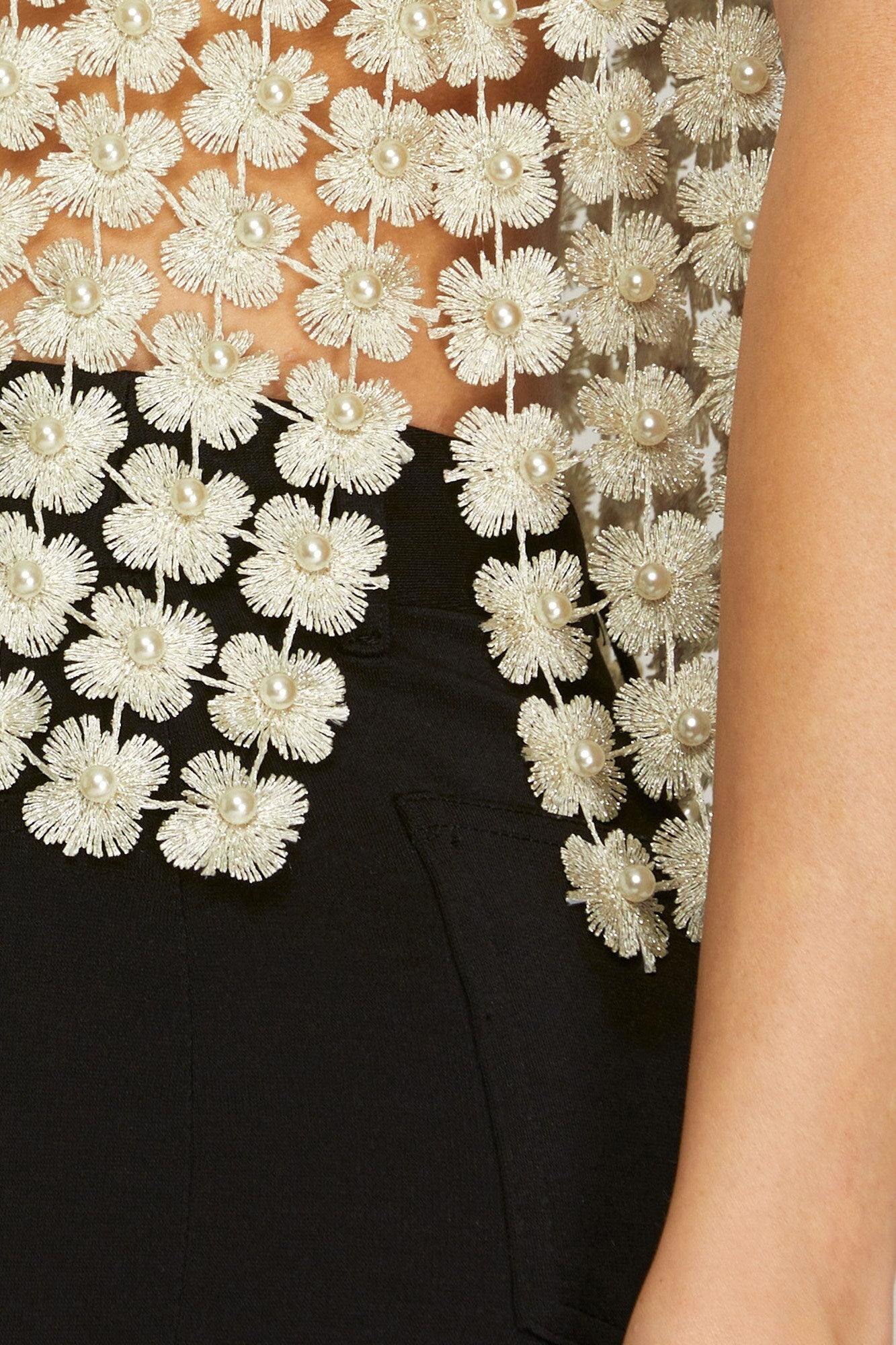 Crochet Pearl Overlay Top | Sequins| Women's Holiday Boutique – Très ...