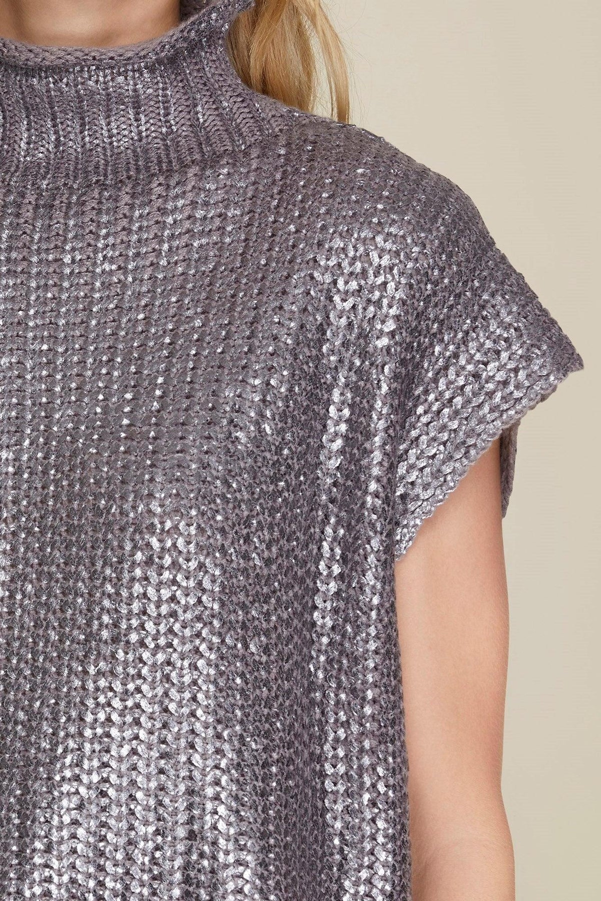 Metallic Foil Sweater Top | She and Sky Brand | Women's Boutique – Très ...