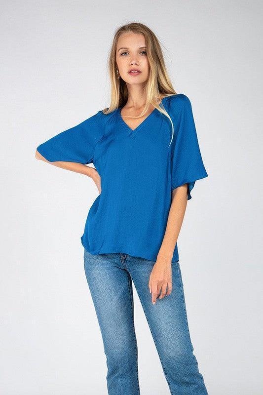 Marlin Blue Raglan Top | Women's Boutique | Houston Texas – Très Chic ...